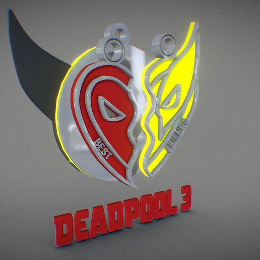 3D file Deadpool 3 necklace printable and renderable 🦸‍♂️ ・3D printing ...