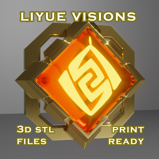 STL file Liyue Vision Set -- Genshin Impact -- Vision Frame and 7 ...