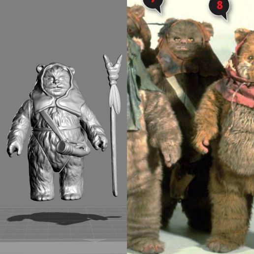 ⭐ VINTAGE STAR WARS KENNER-STYLE WIJUNKEE EWOK ACTION FIGURE・ STL File ...
