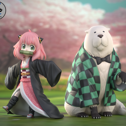 🎨 Anya Forger X Demon Slayer - Anime Figure for 3D printing・ 3D File ...