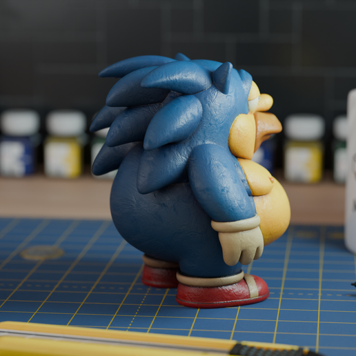 🎨 Fat Sonic - Simpsons Style・Free STL File for 3D printing・Cults