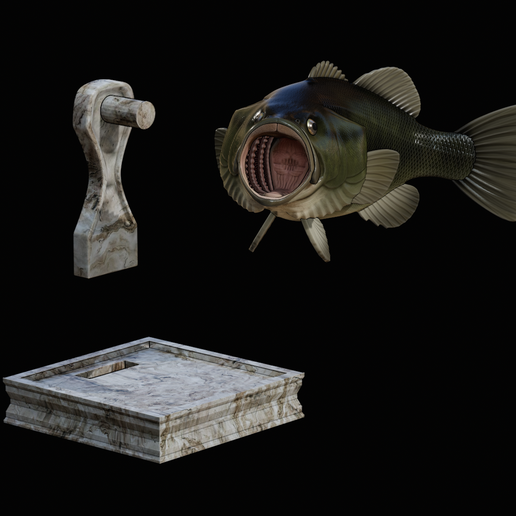 🐠 fish Largemouth Bass / Micropterus salmoides in motion trophy statue ...