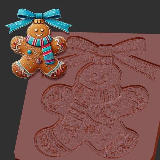 OBJ file classic mold for Christmas cookies 🎄 ・Model to download and 3D ...