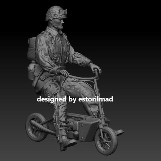 STL file WW2 AMERICAN PARATROOPER MOUNTED ON WELBIKE 🫡 ・3D printable ...
