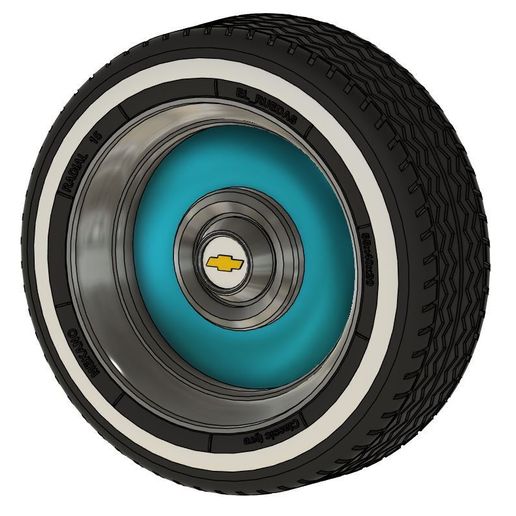 🚙 Chevrolet classic steel wheel with tyre・ STL File for 3D printing・Cults