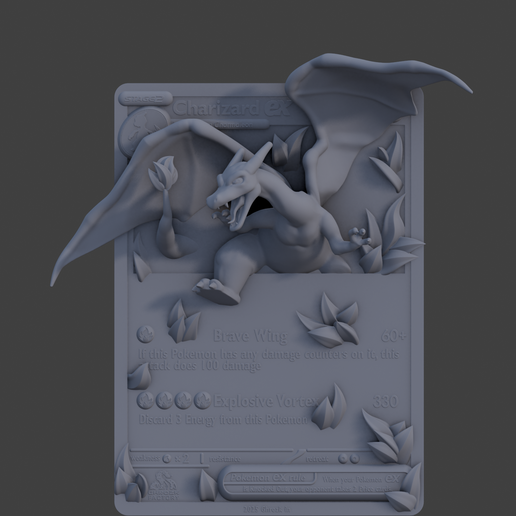 🐉 Charizard 3D Printable Card – Pokemon - Inspired Collectible V2・ STL File for 3D printing・Cults