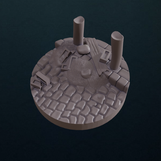 🎲 European Cobblestone & Rubble Scenic Bases – 25mm Set・ 3D File for ・Cults