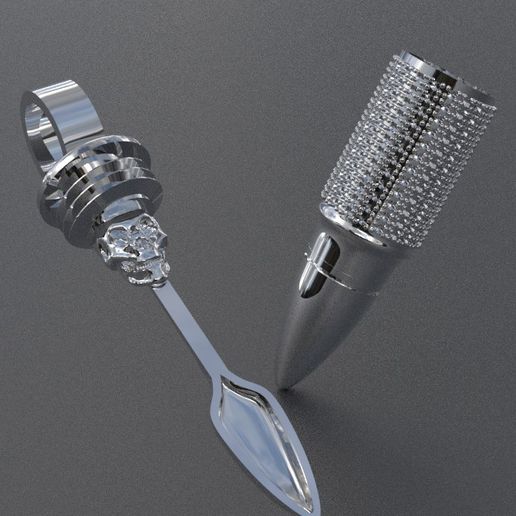 🥄 Snuff Bullet Spoon Gold 3d printable jewelry・ STL File for ・Cults
