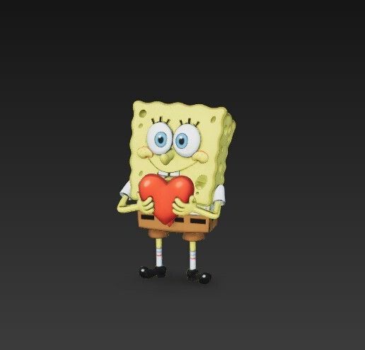 💜 Bob Esponja Especial San Valentín - Figura Porta Corazones (Llavero y ...
