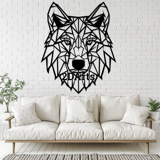 🐺 Low Poly Wolf Face 2D Wall Art/Window Art・ STL File for 3D printing ...
