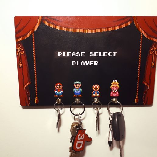 🔑 Select player key holder by mario bros.・ STL File for ・Cults