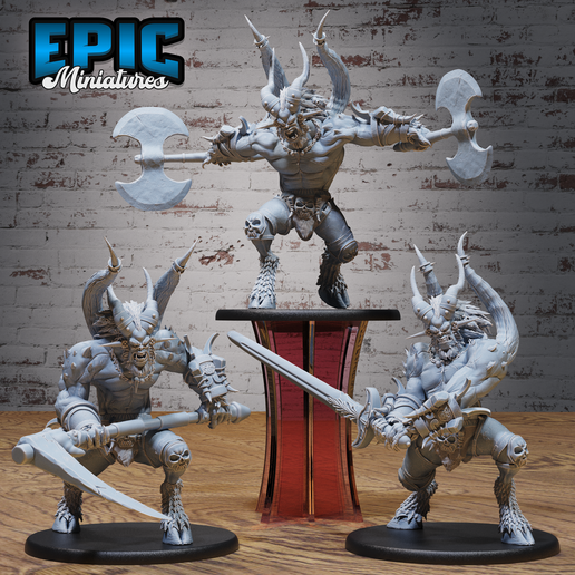 🎲 Red Demon Set ‧ DnD Miniature ‧ Tabletop Miniatures ‧ Gaming Monster ...