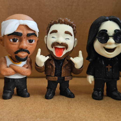 👾 2pac articulating mini figure flexi・ 3MF File for 3D printing・Cults