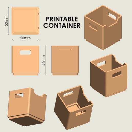 📦 Printable Container・ STL File for 3D printing・Cults