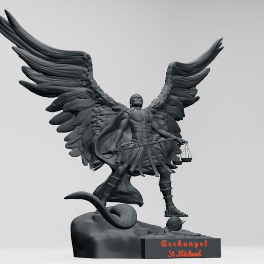 🎨 St. Michael the Archangel, 3D Printing, 3D printable・ 3D File for ・Cults