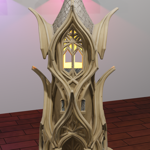 🧝 Elvish tower Lamp・ STL File for 3D printing・Cults
