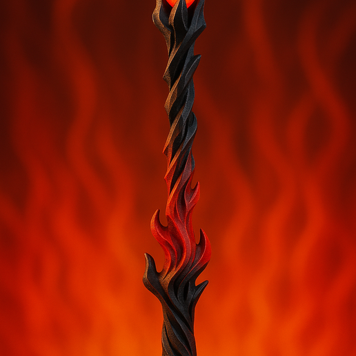 🔥 Harry Potter Style Fire Wand・ STL File for 3D printing・Cults