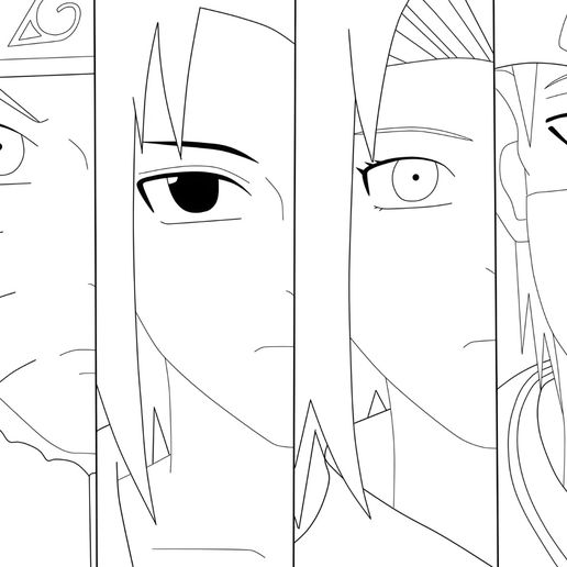 team 7 line art coloring pages