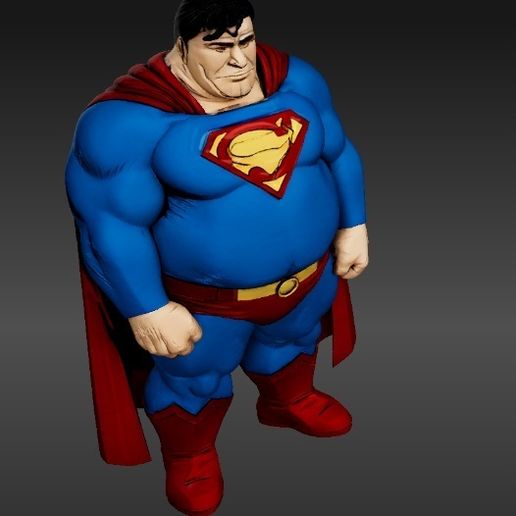 🦸‍♂️ Fat Superman STL – Chubby Funny Superhero 3D Model (Fan Art)・Free ...