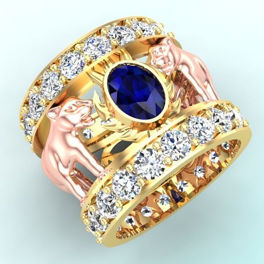 🐆 Anillo gemelo leopardo - Anillo gemelo gato - Anillo piedra oval ...