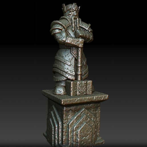 OBJ file Nemoriko`s : Tabletop Dwarf King Statue 🎲 ・Model to download ...