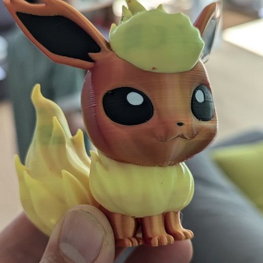 3D printed FLAREON CHIBI 2 MODELS NO SUPPORTS FANART • made with Bambu X1E・Cults