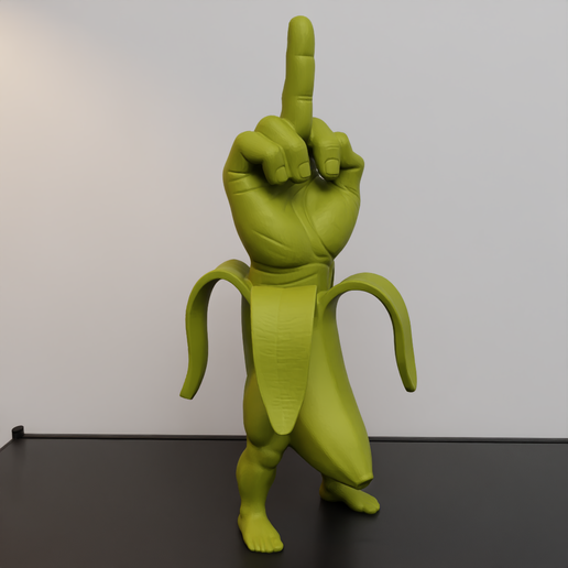 🍌 Banana with Middle Finger – Provocative 3D Printable Sculpture (STL ...