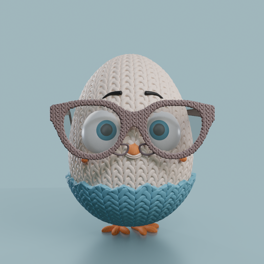 🎨 KNITTED HEN・Free STL File for 3D printing・Cults