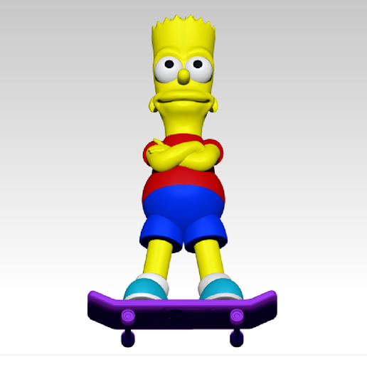 🛹 BART SIMPSON ON SKATEBOARD - BART MAN - BART SKATER・ 3D File for 3D ...
