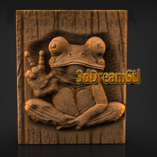 🐸 frog STL model, CNC router engraver, artcam, Aspire, cnc files, wood ...
