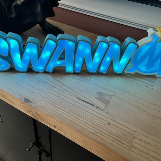 ⭐ First name LED TO ASSEMBLE Swann OM with star・3D Print with the ...