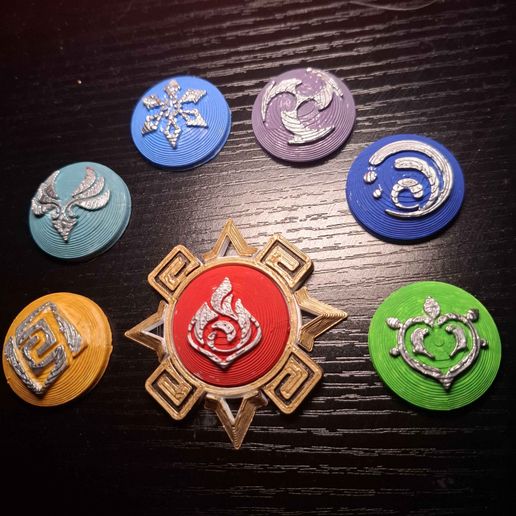 STL file Vision Natlan all elements 👾 ・3D printer design to download・Cults