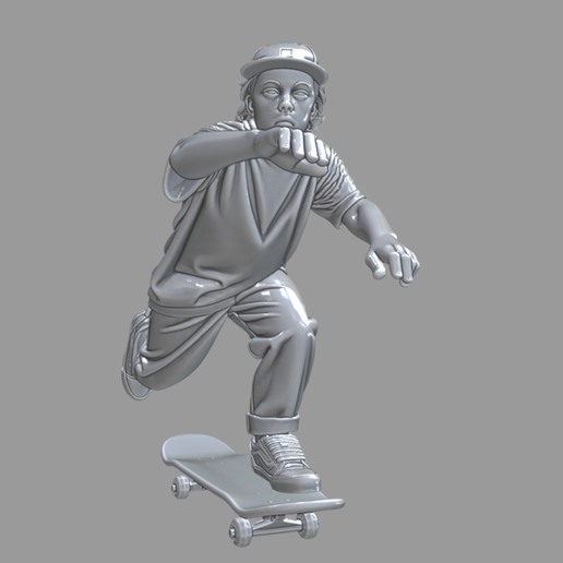 🛹 Skateboard kid in Vans shoes・Free STL File for 3D printing・Cults