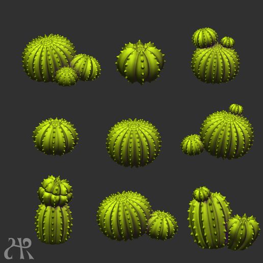3D file Miniature plants "sphere" cacti set #2 🎲 ・3D printer design to ...