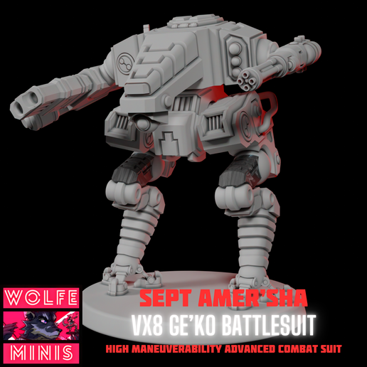 🔨 VX8 Ge'ko Battlesuit・Free 3D File for 3D printing・Cults