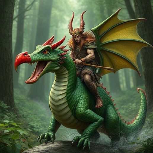 🐉 Forrest dragon with forrest elf・ 3D File for 3D printing・Cults