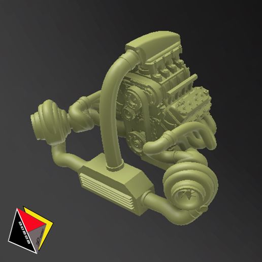 🥵 1/64 Scale Engine 406 LS V8 Twin Turbo for Hot Wheels Straight Pipes ...