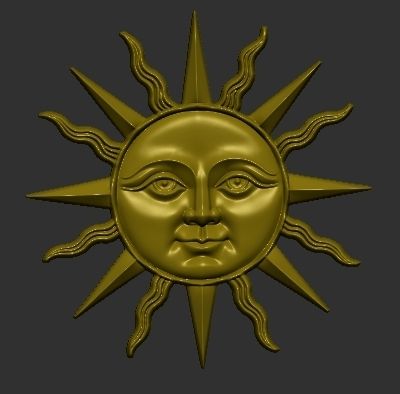 ☀️ Heraldic sun・ OBJ File for 3D printing・Cults