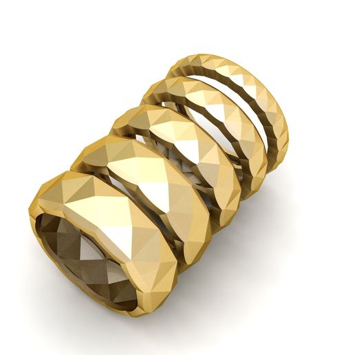 STL file Square Pyramid Ring 5 width sizes US-7 🟪 (OBJ)・Template to ...