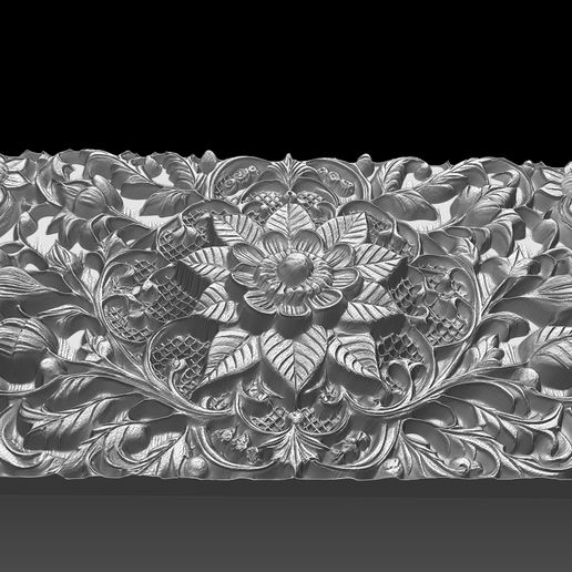 👾 Ornate Floral Relief Panel・ STL File for 3D printing and CNC ...