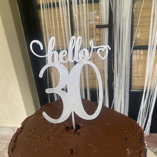 arquivo STL Topper Hello 30, Topper 30 👋 (SVG)・design para impressão 3D ...