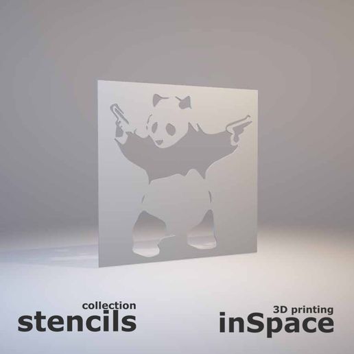 panda stencil design