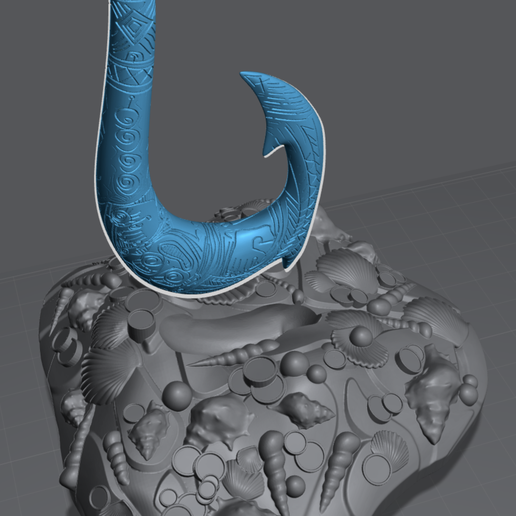 🪝 Maui Hook from Moana with Tamatoa treasure stand・ STL File for 3D ...