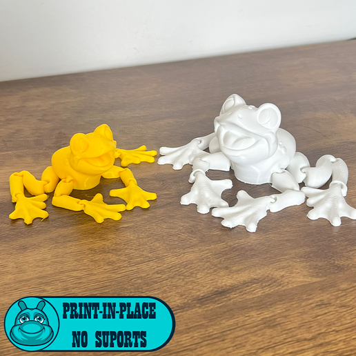 🐸 Flexi Print in Place Cute Frog Artculated・ STL File for 3D printing・Cults