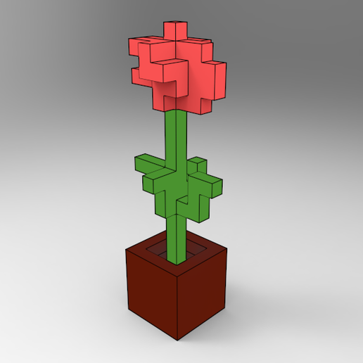 🌸 MINECRAFT -- MINECRAFT FLOWER -- WITH POT -- MODEL Nº1 🌸・ STL File ...