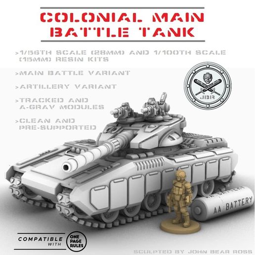 🪖 Colonial Main Battle Tank (28mm and 15mm Bundle)・ 3D File for 3D ...