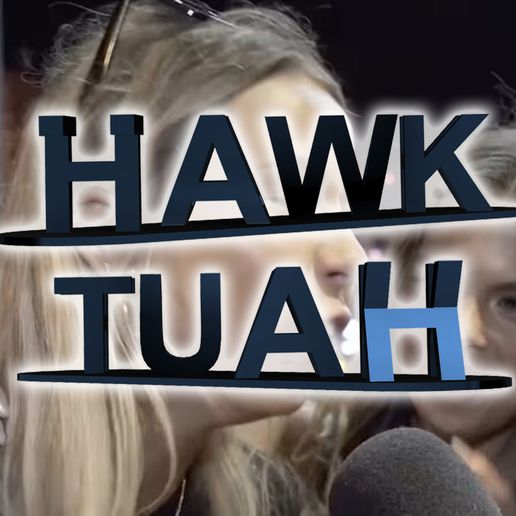 🦅 Hawk Tuah two sided text・Free 3D File for ・Cults