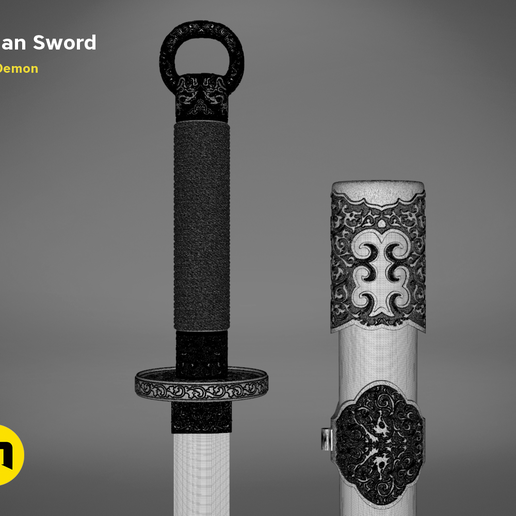 🗡️ Mulan Sword and Sheath・ 3D File for ・Cults
