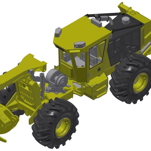 🚜 Tigercat 630H grapple skidder in 1/24 scale・Archivo STL para Impresión 3D・Cults