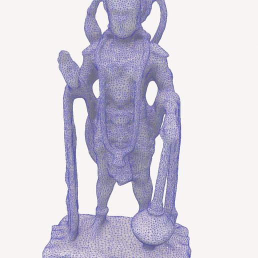 🩻 Lord Hanuman Idol RAW scan, Original Brass・Free STL File for 3D ...
